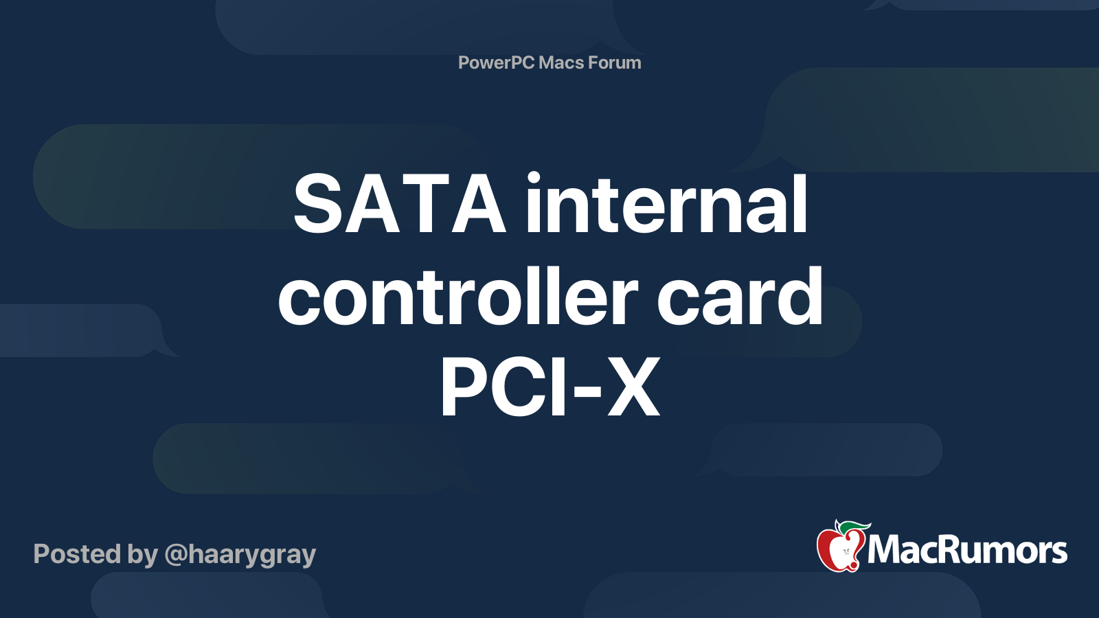 SATA internal controller card PCI-X | MacRumors Forums