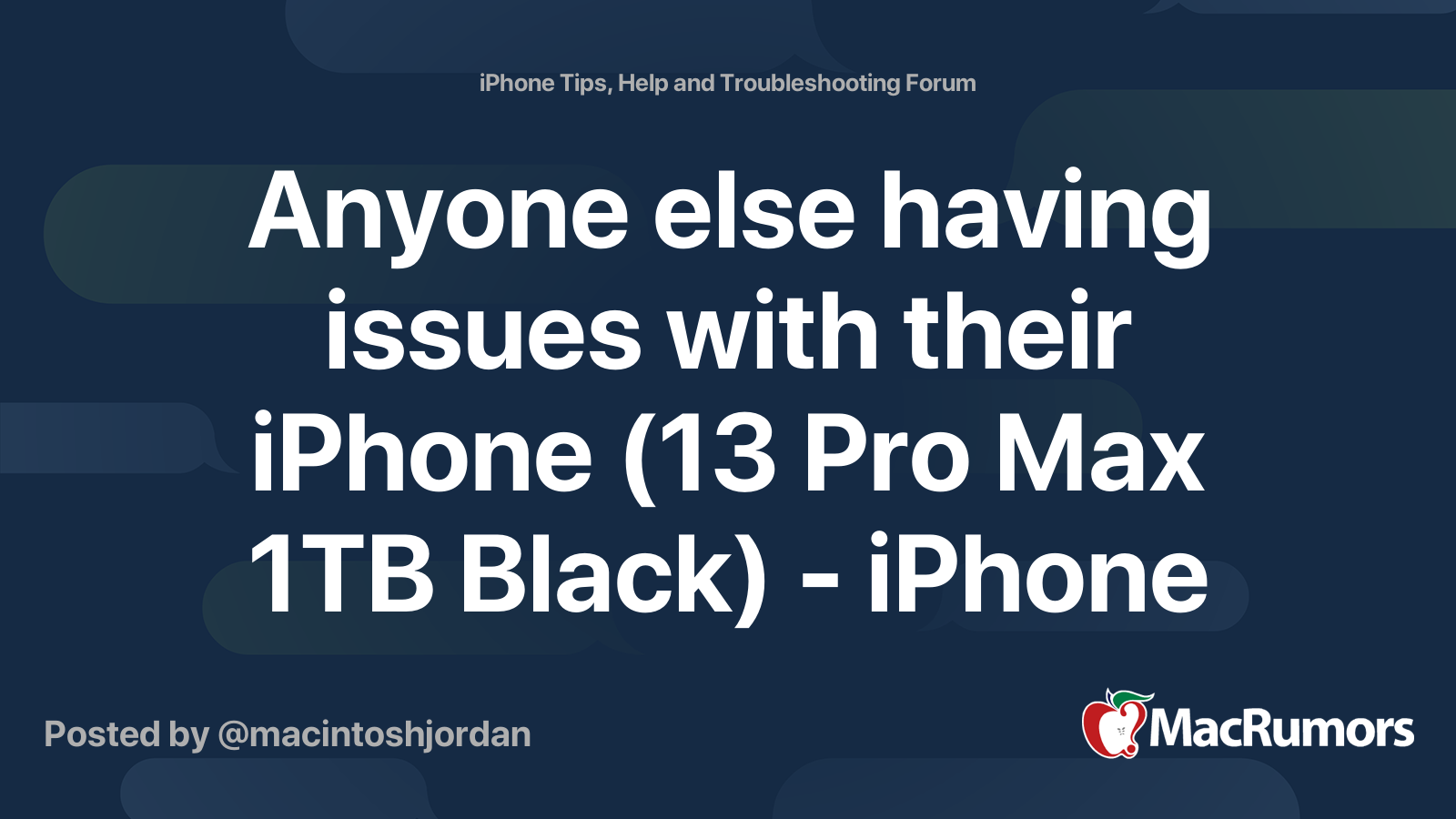 Anyone else having issues with their iPhone (13 Pro Max 1TB Black ...