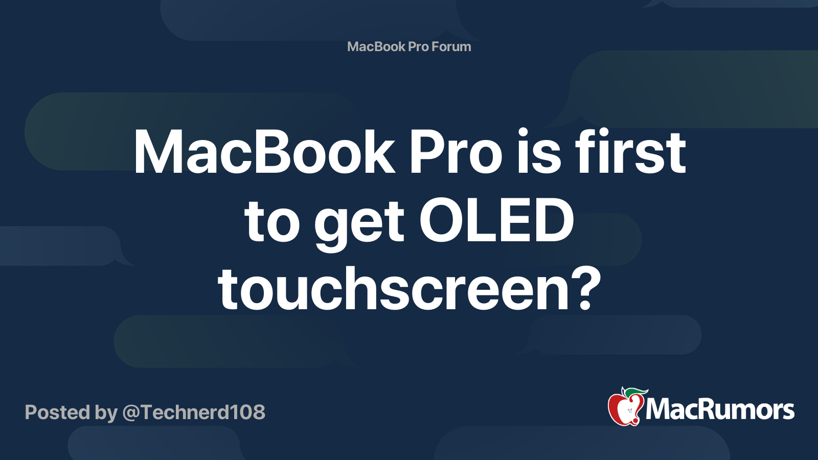 MacBook Pro is first to get OLED touchscreen? | MacRumors Forums