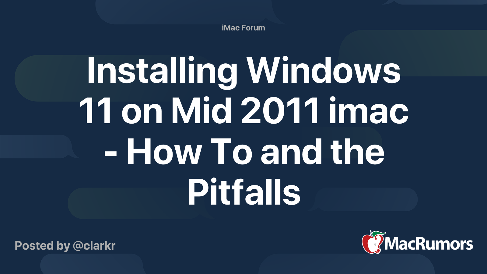 Installing Windows 11 on Mid 2011 imac - How To and the Pitfalls ...