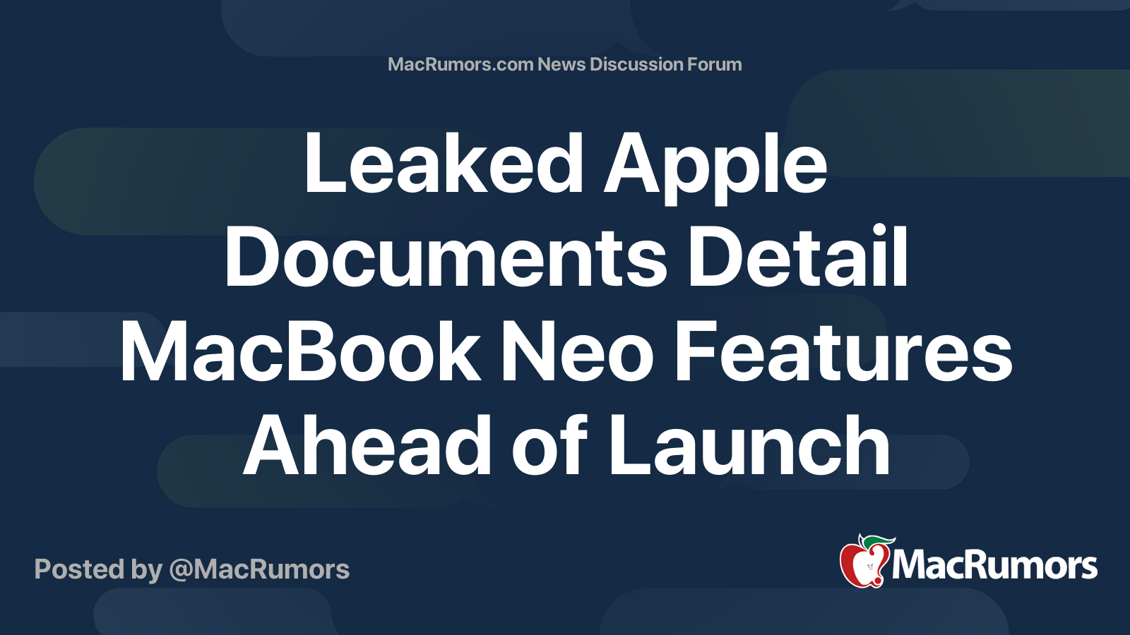 Leaked Apple Documents Detail MacBook Neo Features Ahead of Launch ...