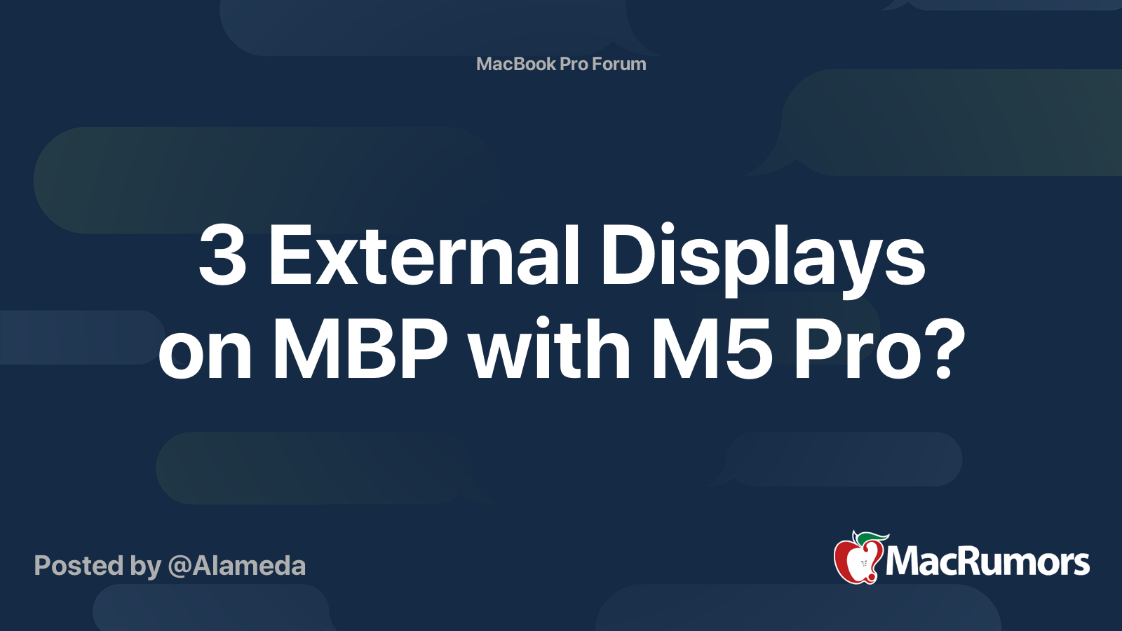 3 External Displays on MBP with M5 Pro? | MacRumors Forums