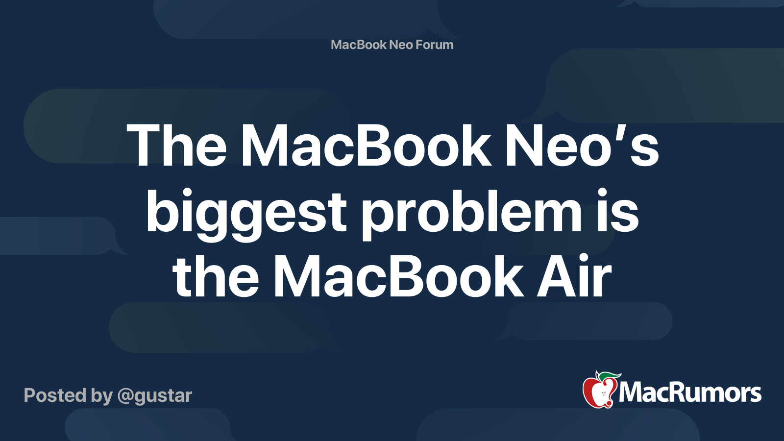 The MacBook Neo’s biggest problem is the MacBook Air | MacRumors Forums