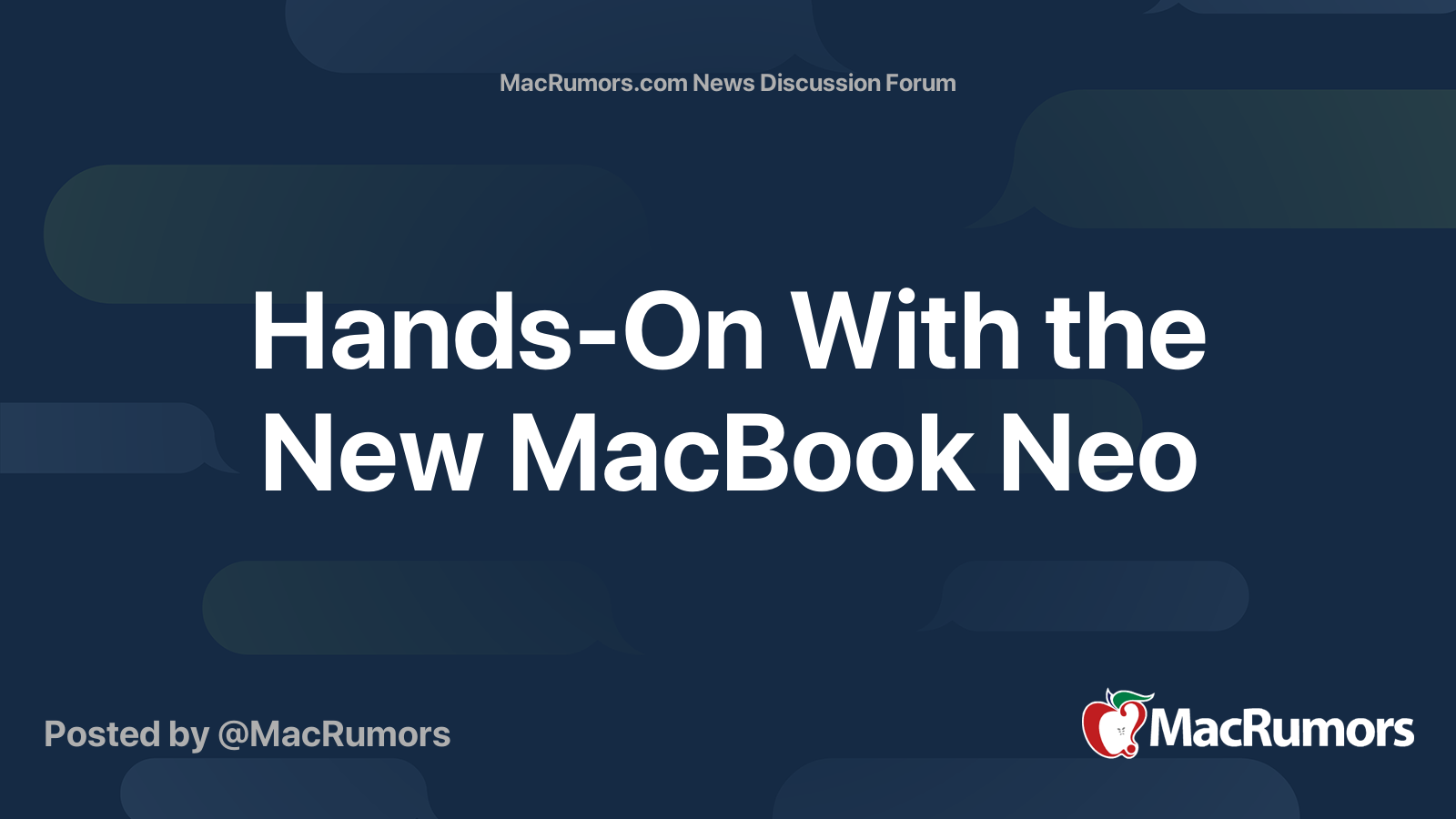 Hands-On With the New MacBook Neo | MacRumors Forums