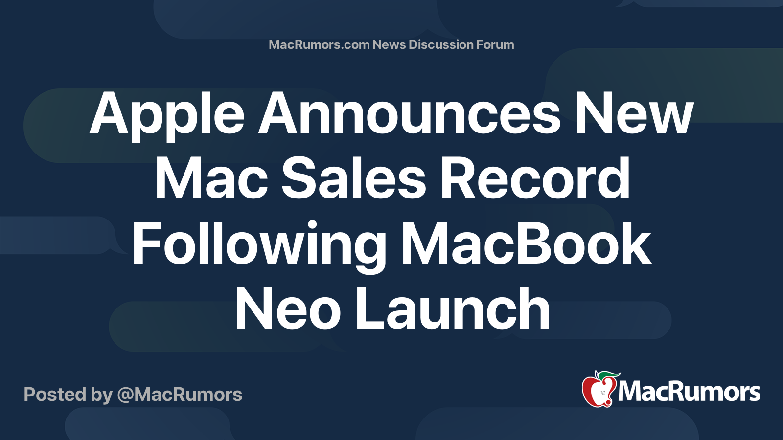 Apple Announces New Mac Sales Record Following MacBook Neo Launch ...