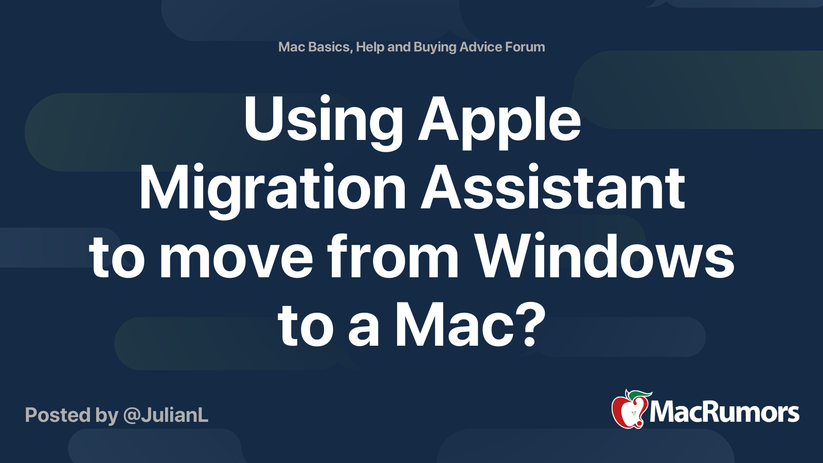 Using Apple Migration Assistant to move from Windows to a Mac ...