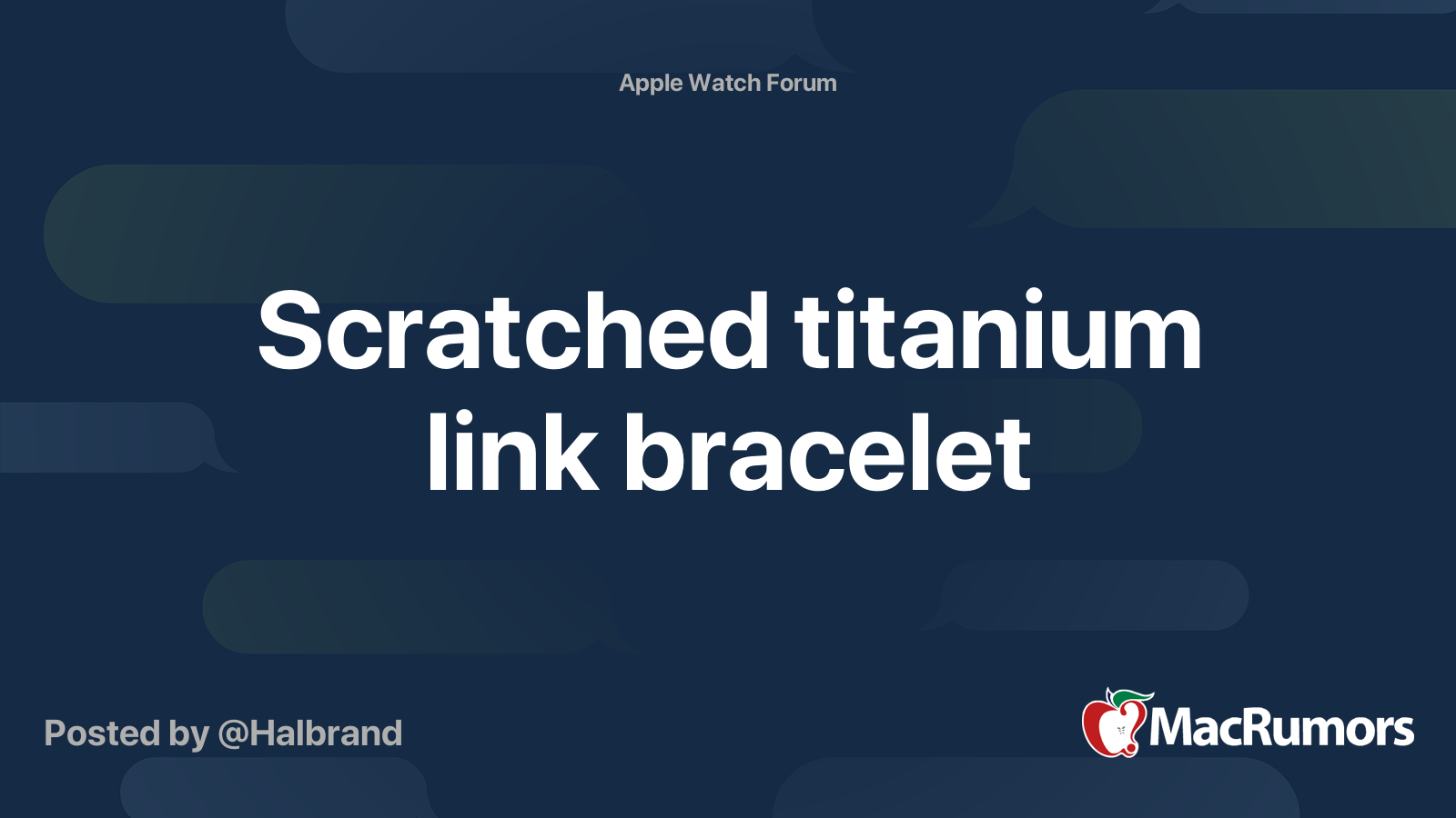 Scratched titanium link bracelet | MacRumors Forums