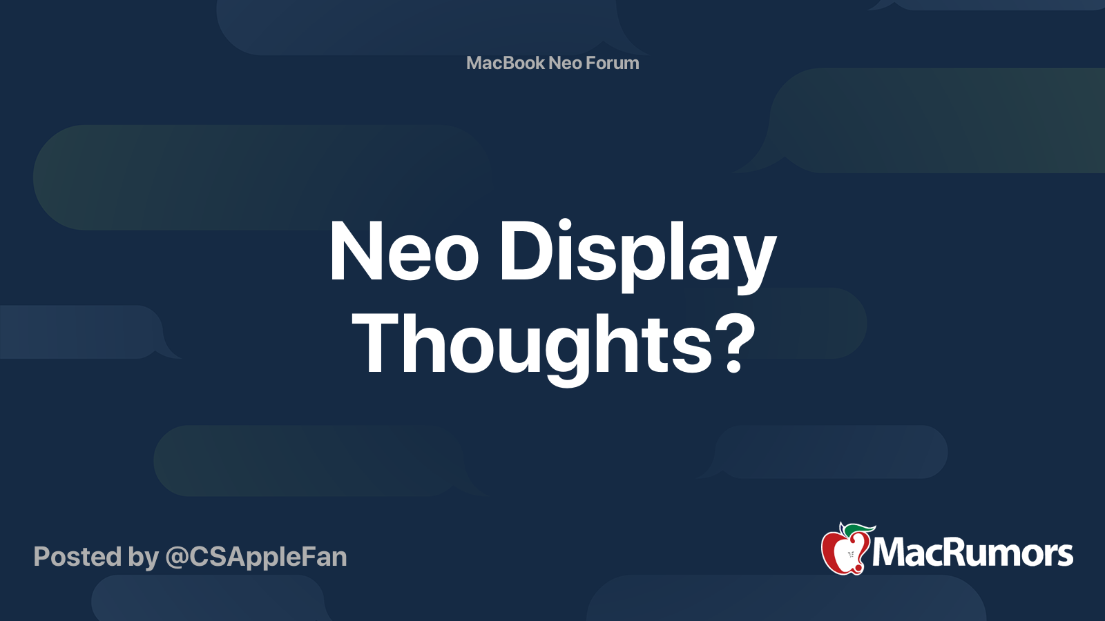 Neo Display Thoughts? | MacRumors Forums