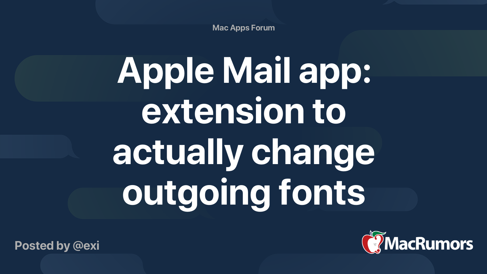 Apple Mail app: extension to actually change outgoing fonts | MacRumors ...