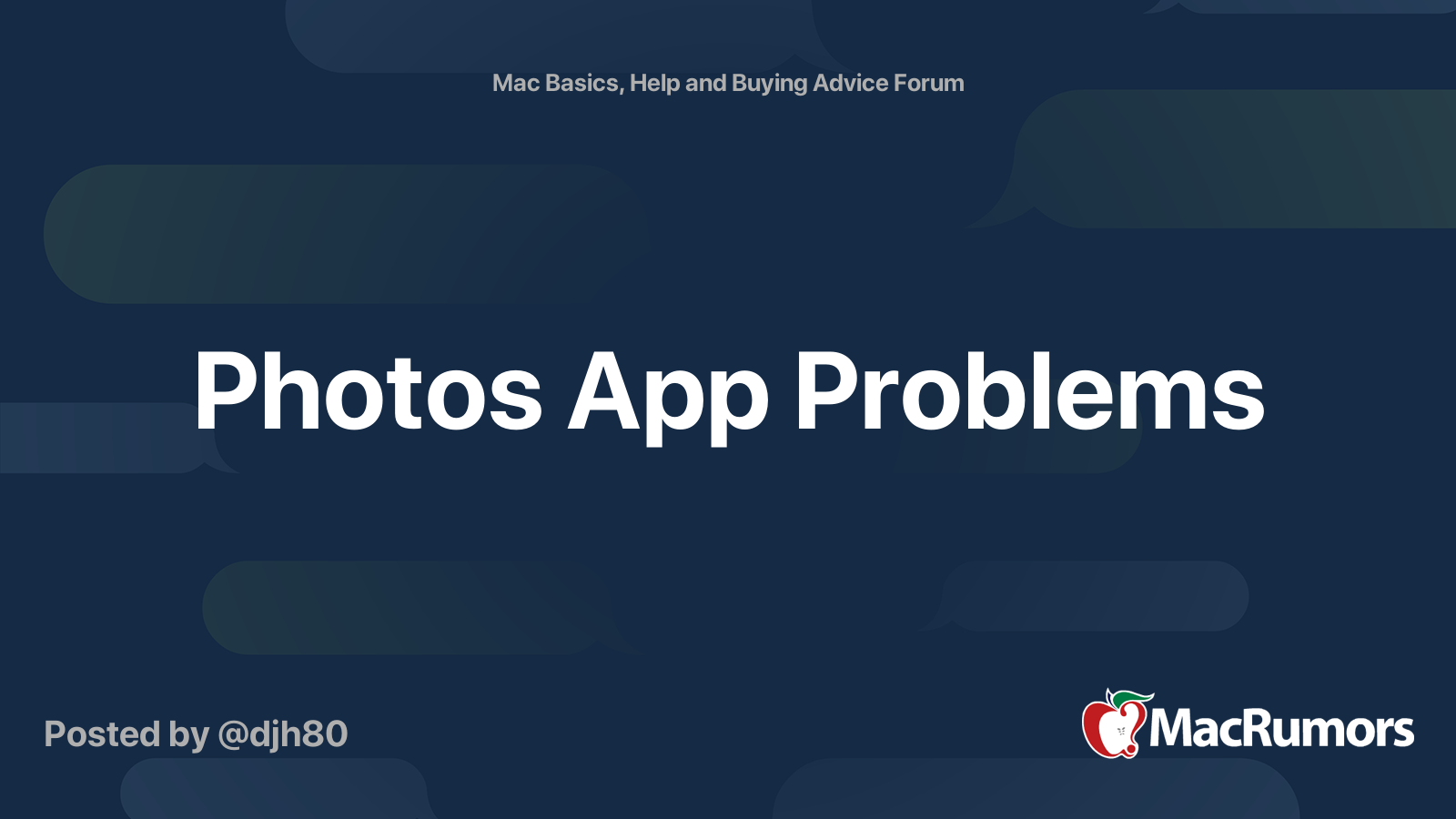Photos App Problems | MacRumors Forums