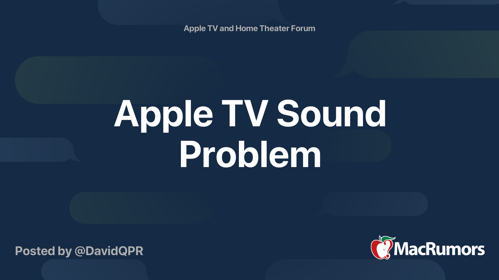 Apple TV Sound Problem | MacRumors Forums
