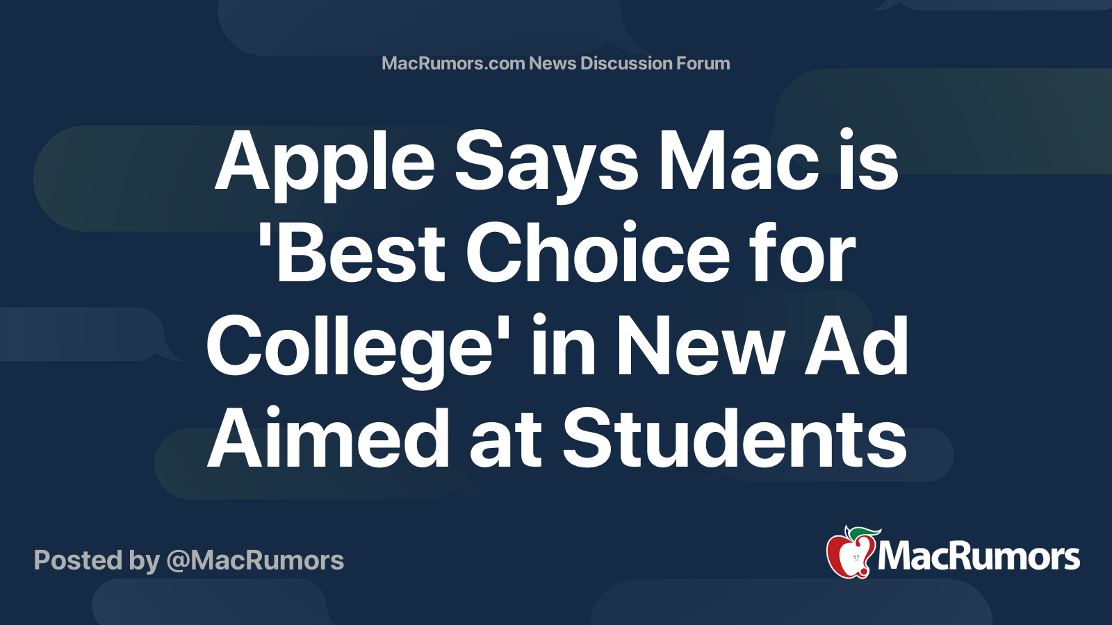 Apple Says Mac is 'Best Choice for College' in New Ad Aimed at Students ...