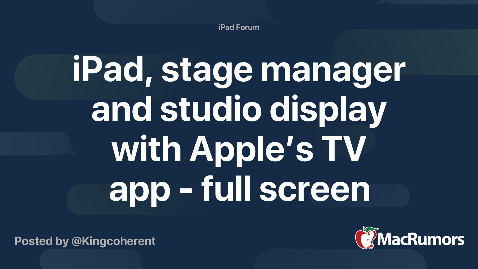 iPad, stage manager and studio display with Apple’s TV app - full ...