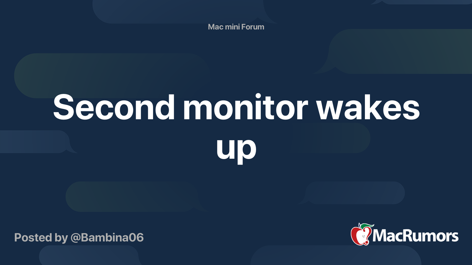 Second monitor wakes up | MacRumors Forums