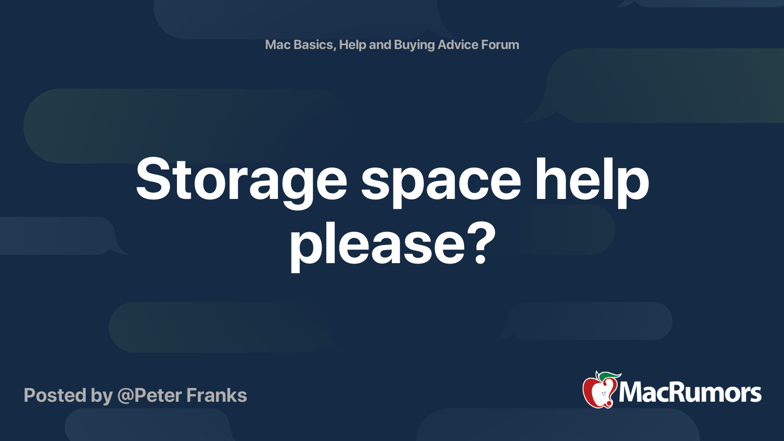 Storage space help please? | MacRumors Forums