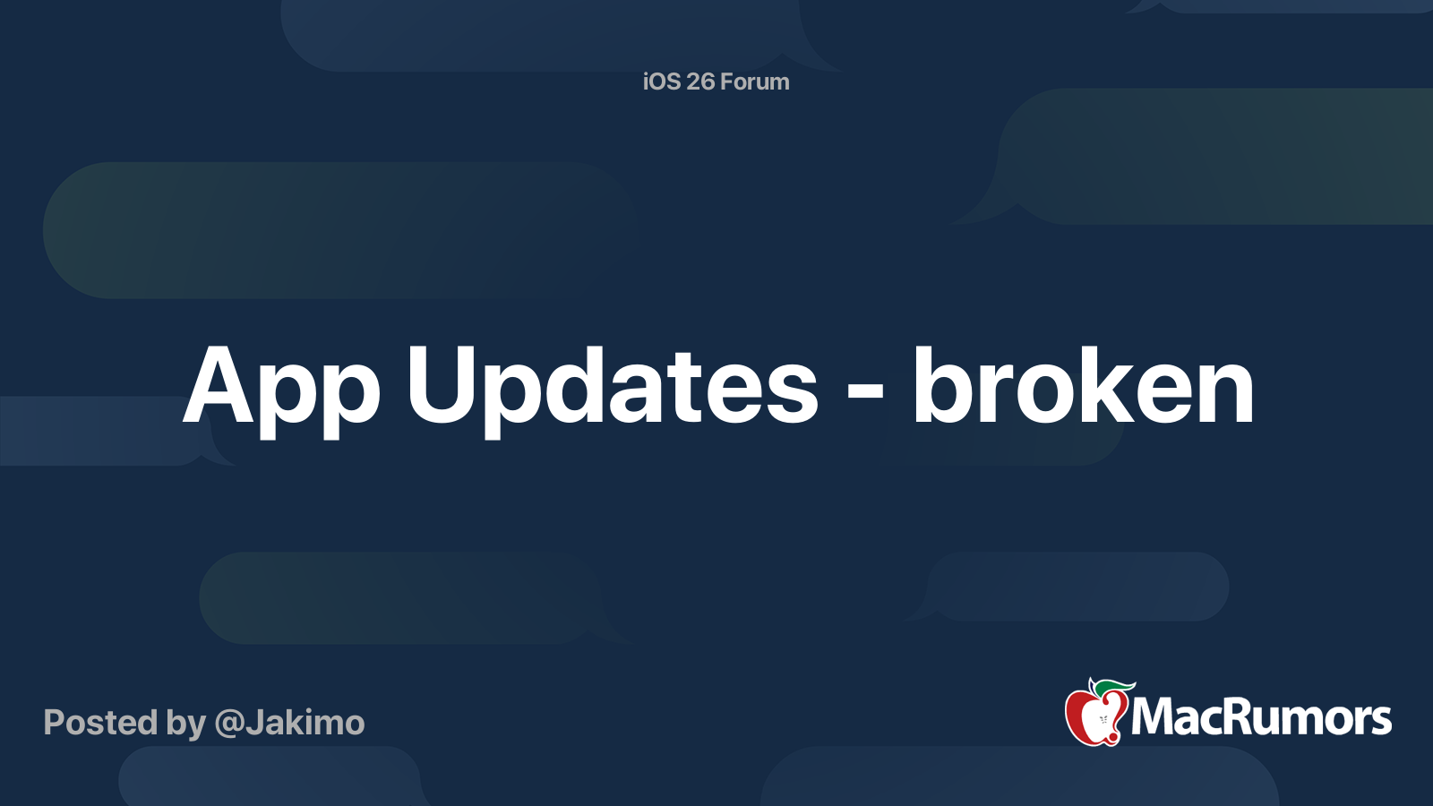 App Updates - broken | MacRumors Forums