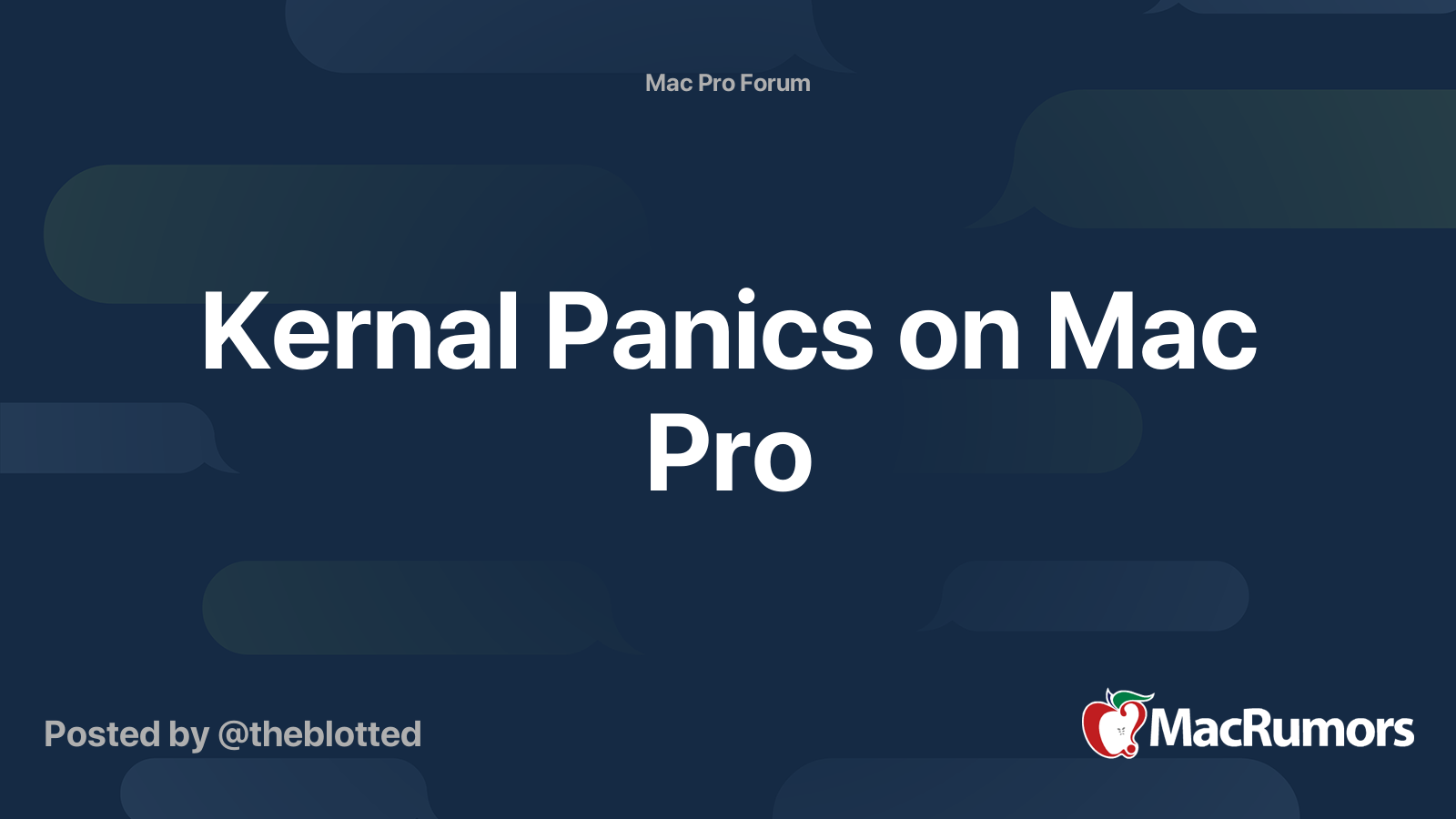 Kernal Panics on Mac Pro | MacRumors Forums
