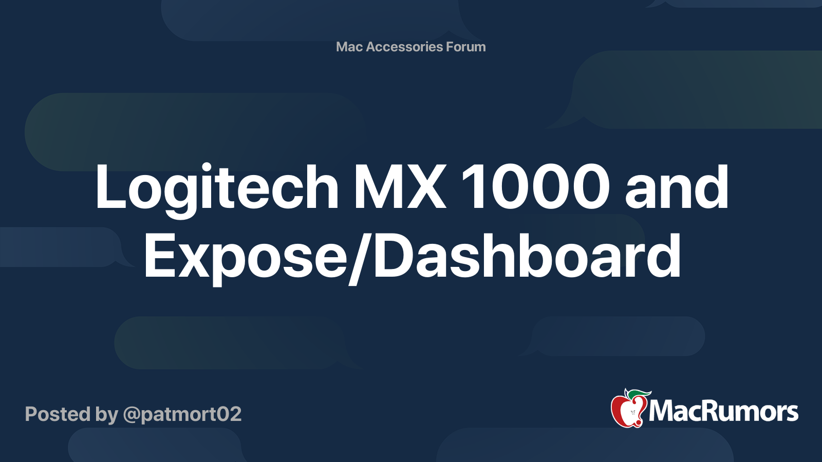 Logitech MX 1000 and Expose/Dashboard | MacRumors Forums