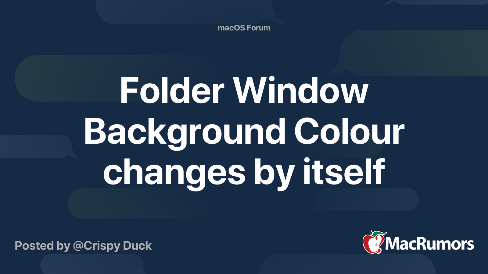 Folder Window Background Colour changes by itself | MacRumors Forums