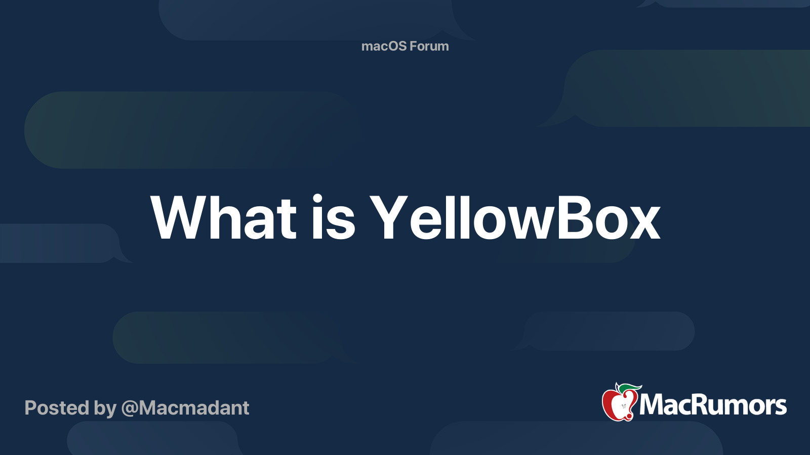 What is YellowBox | MacRumors Forums
