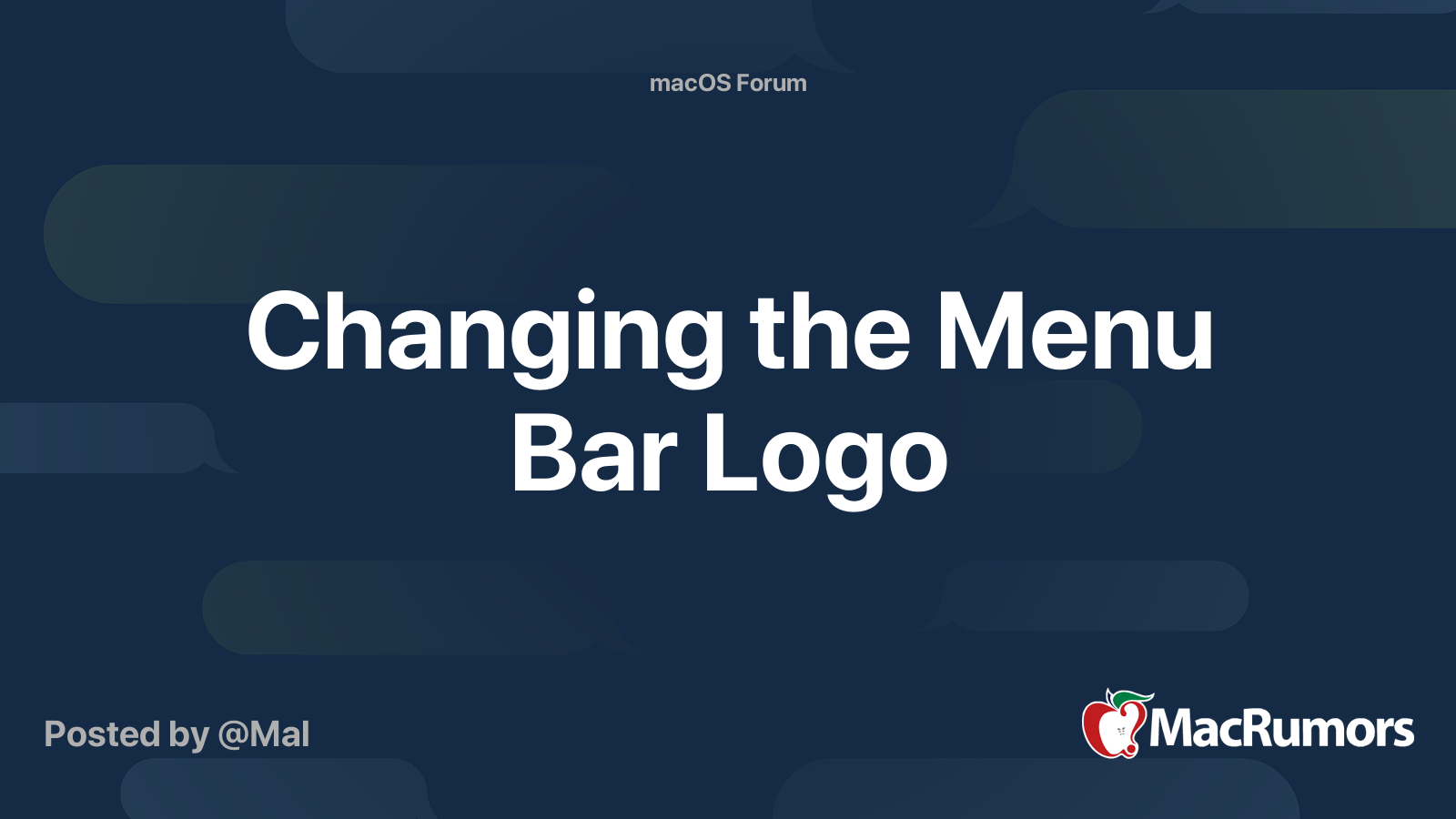 Changing the Menu Bar Logo | MacRumors Forums