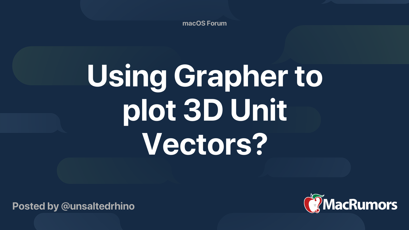 Using Grapher to plot 3D Unit Vectors? | MacRumors Forums