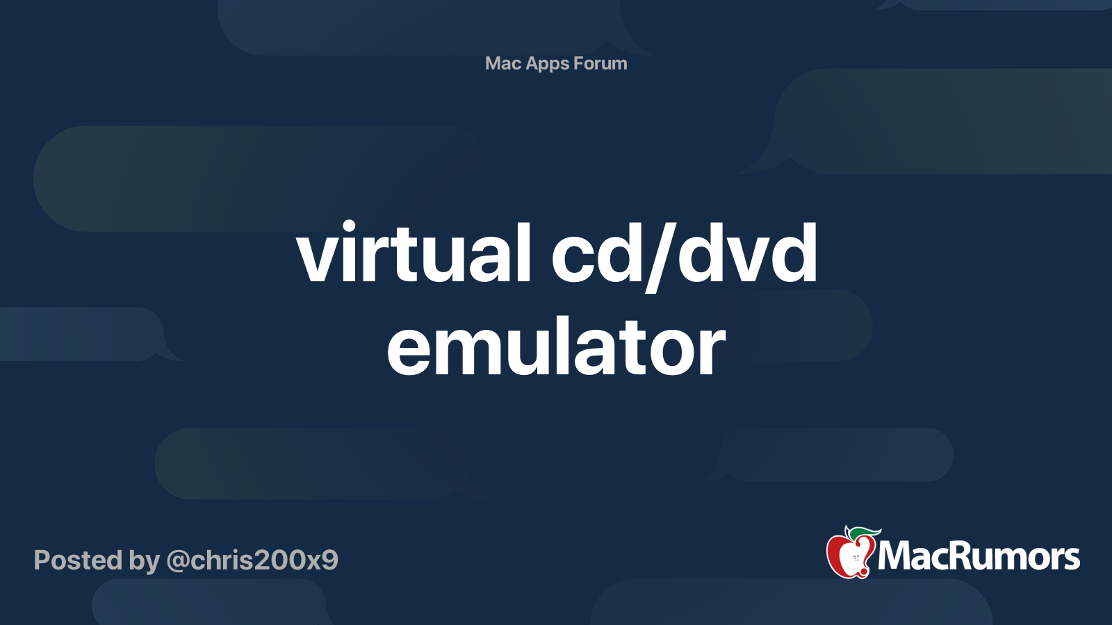 virtual cd/dvd emulator | MacRumors Forums
