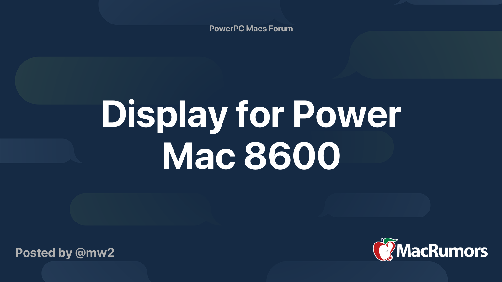 Display for Power Mac 8600 | MacRumors Forums