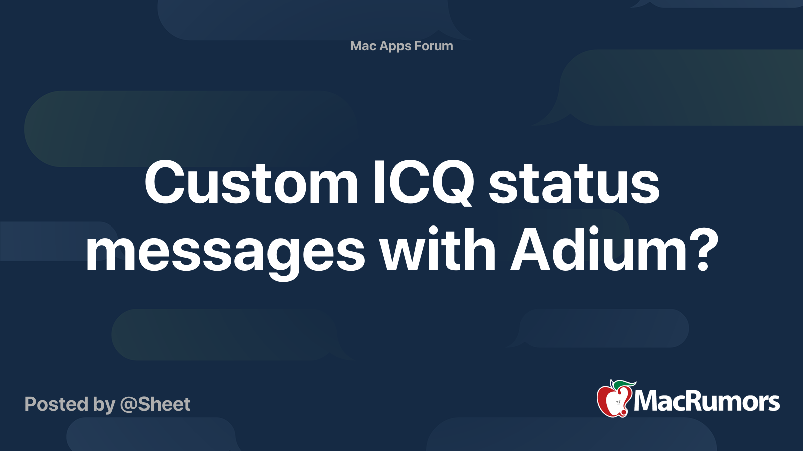 Custom ICQ status messages with Adium? | MacRumors Forums