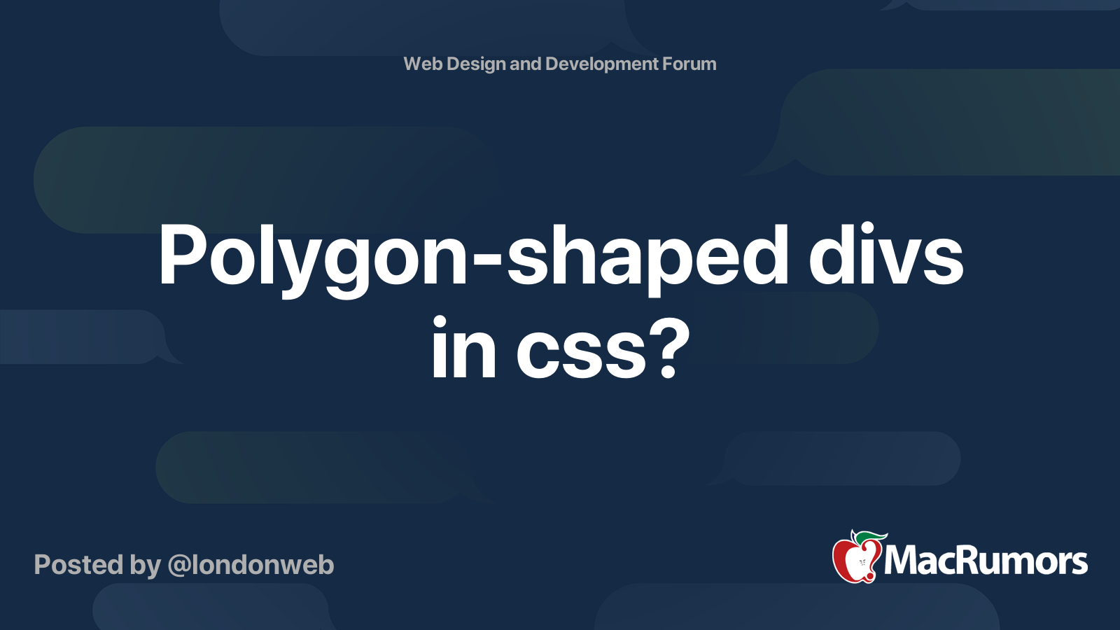 Polygon Shaped Divs In Css Macrumors Forums