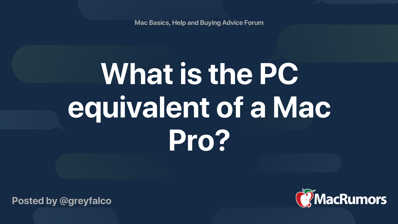 What is the PC equivalent of a Mac Pro? | MacRumors Forums