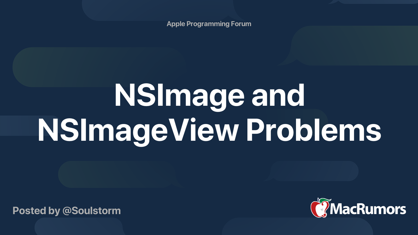 NSImage and NSImageView Problems | MacRumors Forums