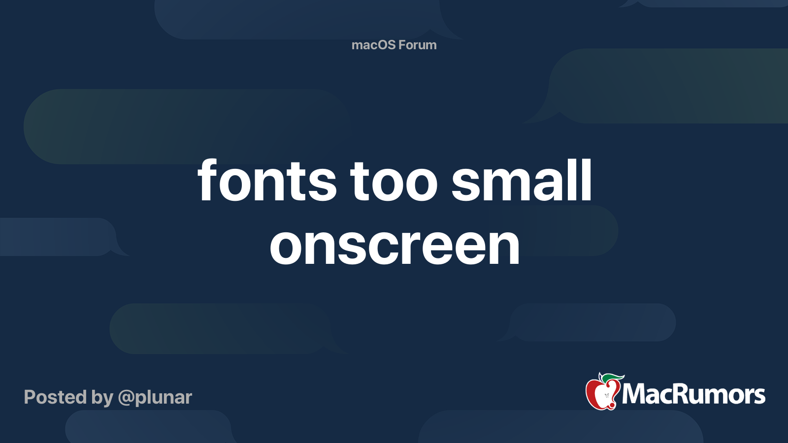 fonts too small onscreen | MacRumors Forums