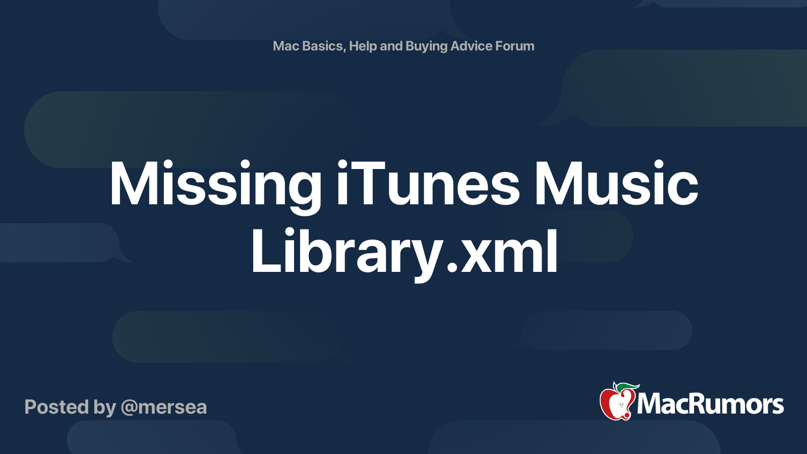 Missing iTunes Music Library.xml | MacRumors Forums