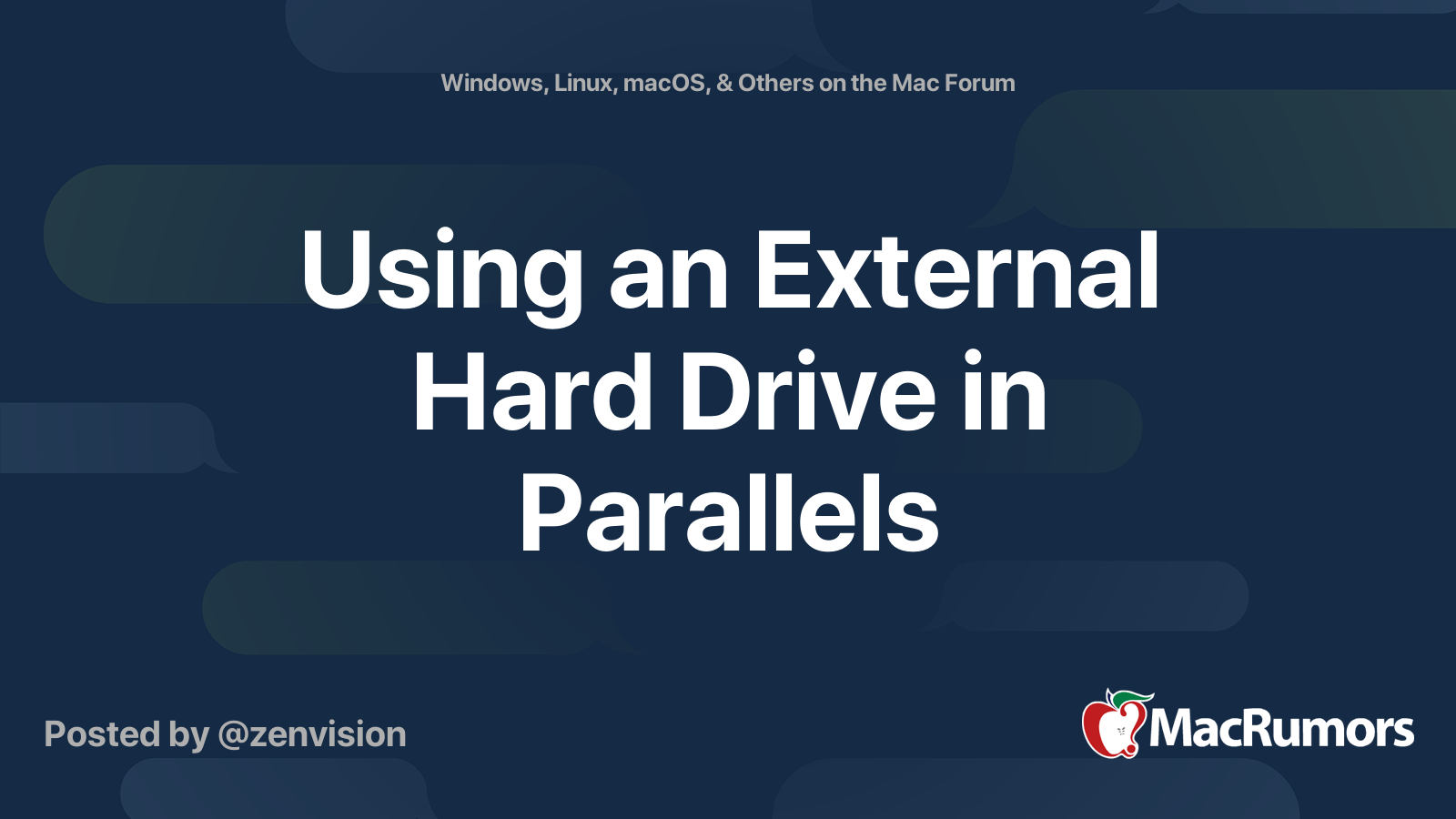 Using an External Hard Drive in Parallels | MacRumors Forums