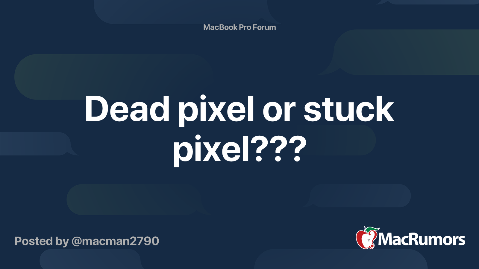 Dead pixel or stuck pixel??? | MacRumors Forums