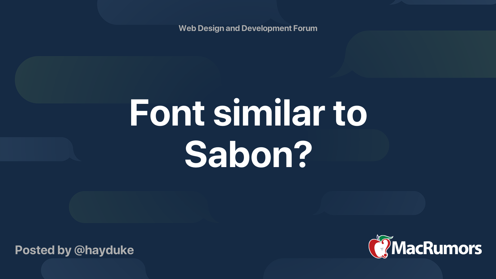 Font similar to Sabon? | MacRumors Forums