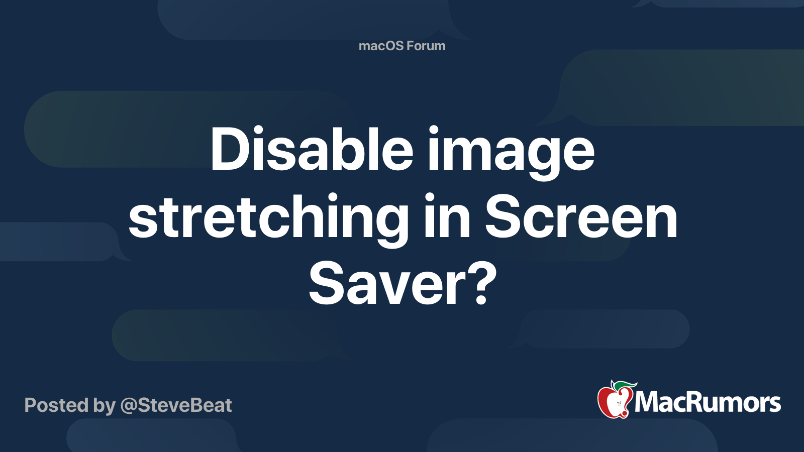 Disable image stretching in Screen Saver? | MacRumors Forums