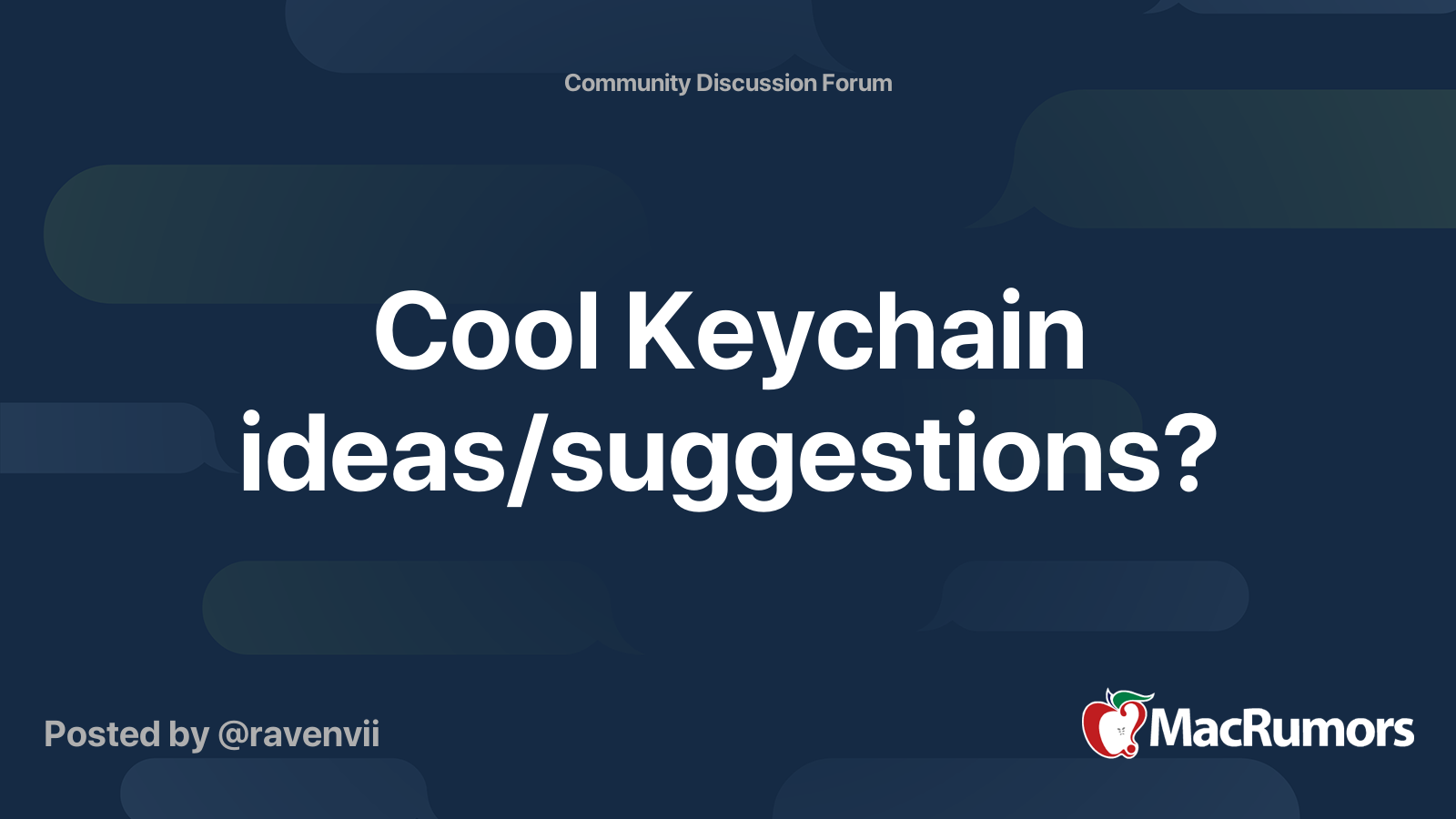 Cool Keychain ideas/suggestions? | MacRumors Forums