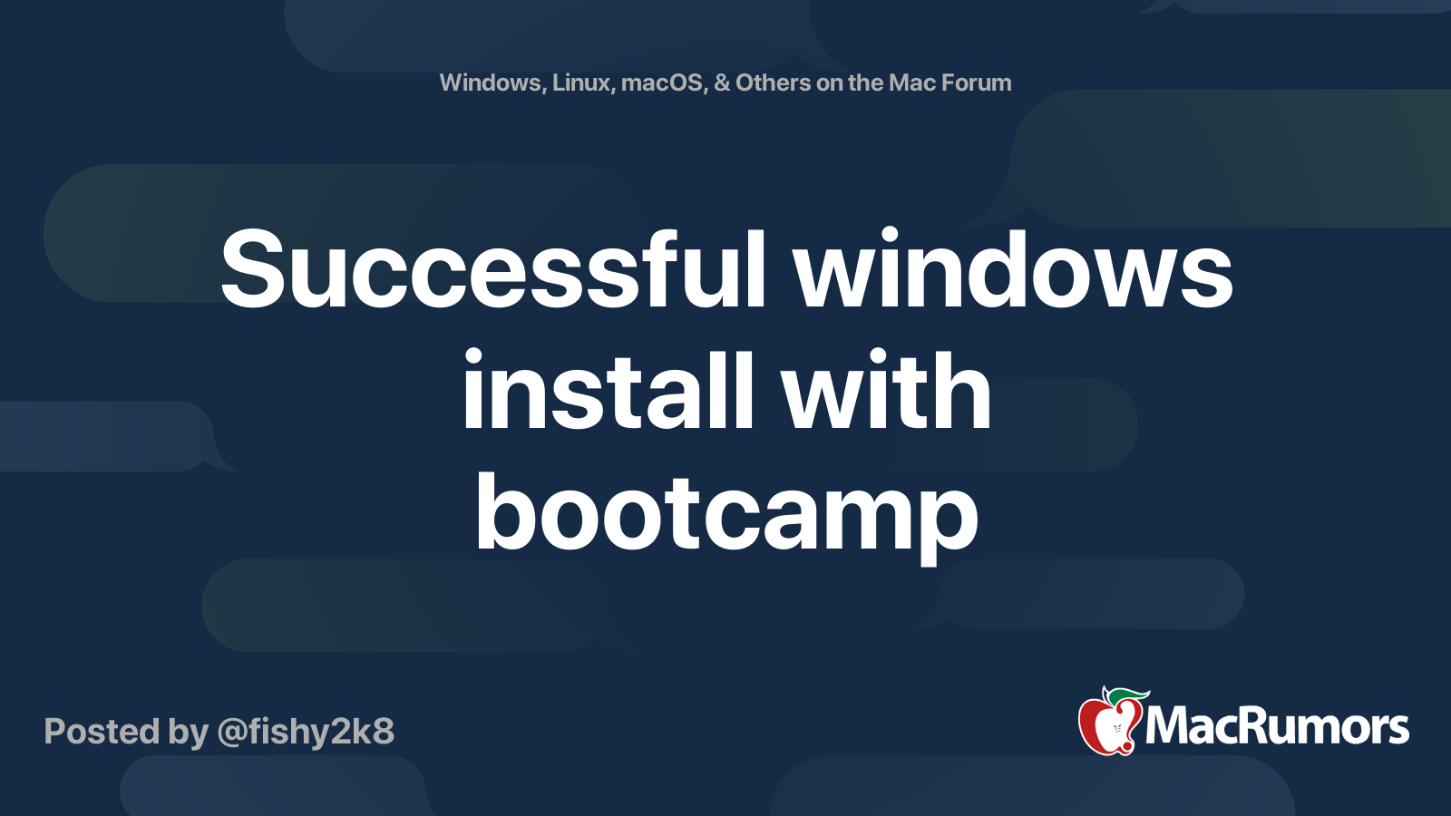 Successful windows install with bootcamp | MacRumors Forums
