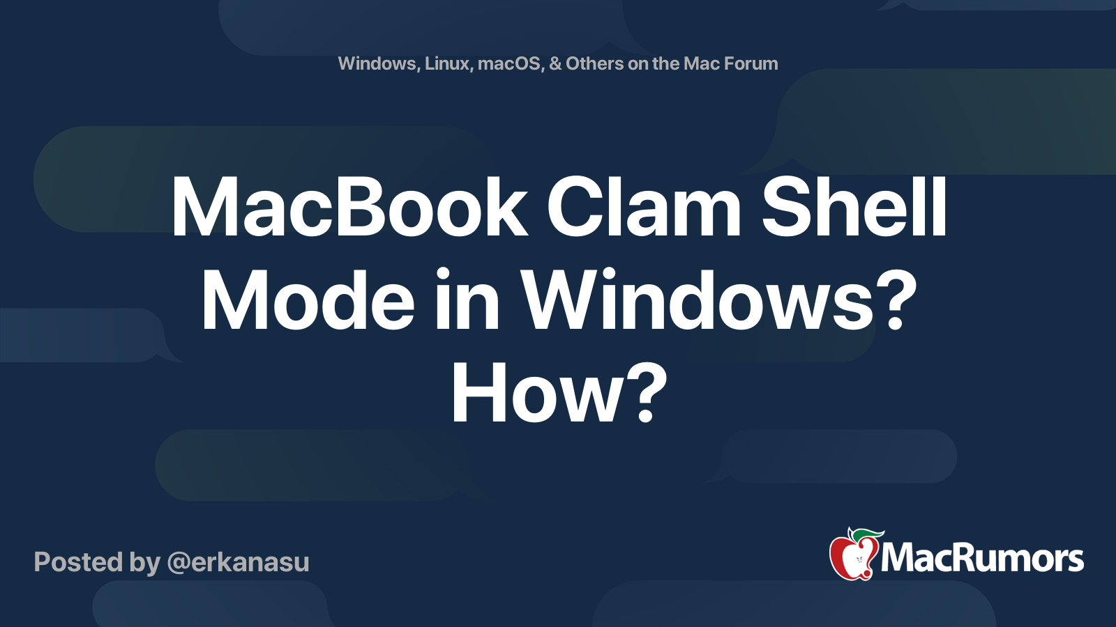 MacBook Clam Shell Mode in Windows? How? | MacRumors Forums
