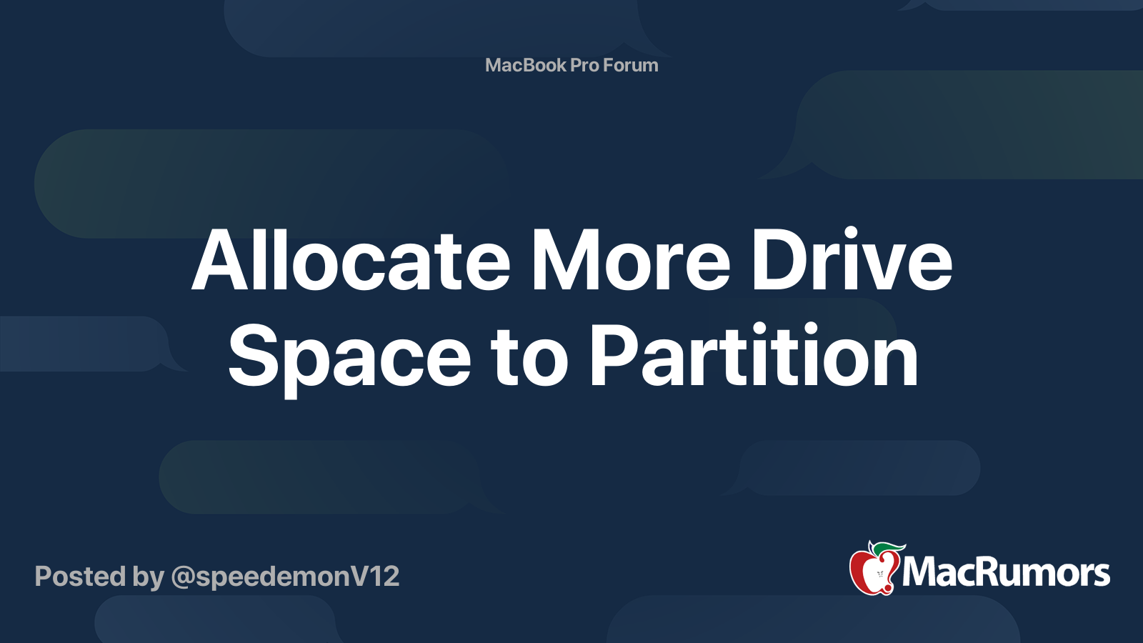 Allocate More Drive Space to Partition | MacRumors Forums