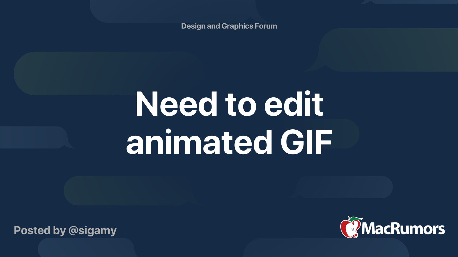 Need to edit animated GIF | MacRumors Forums