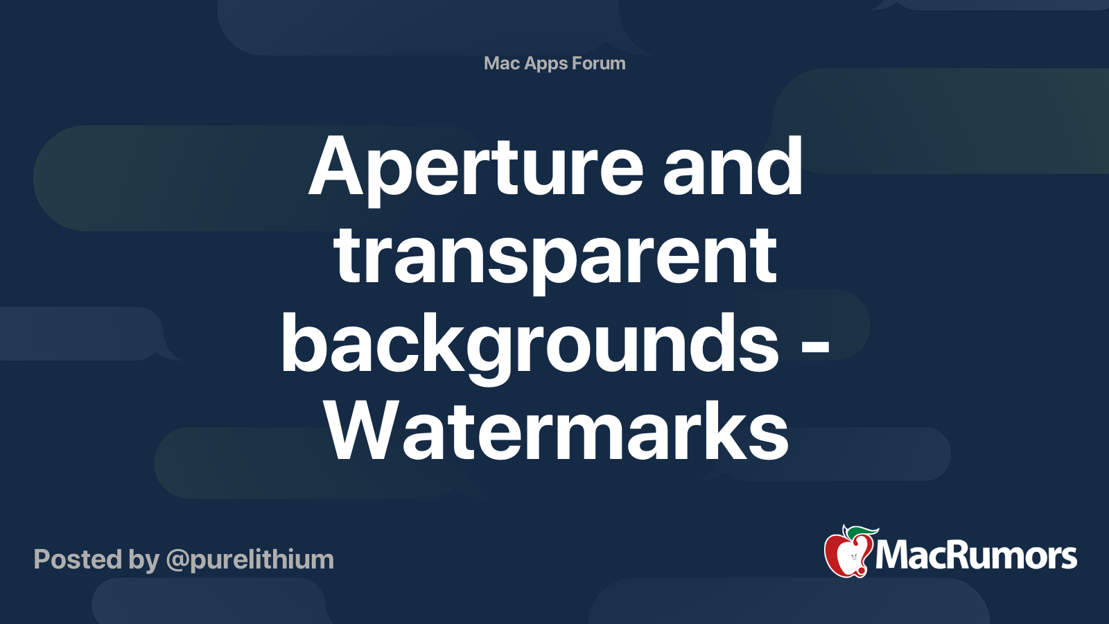 Aperture and transparent backgrounds - Watermarks | MacRumors Forums