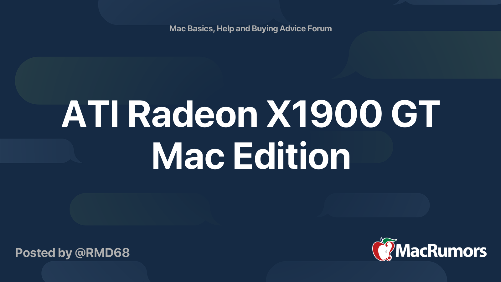 ATI Radeon X1900 GT Mac Edition | MacRumors Forums