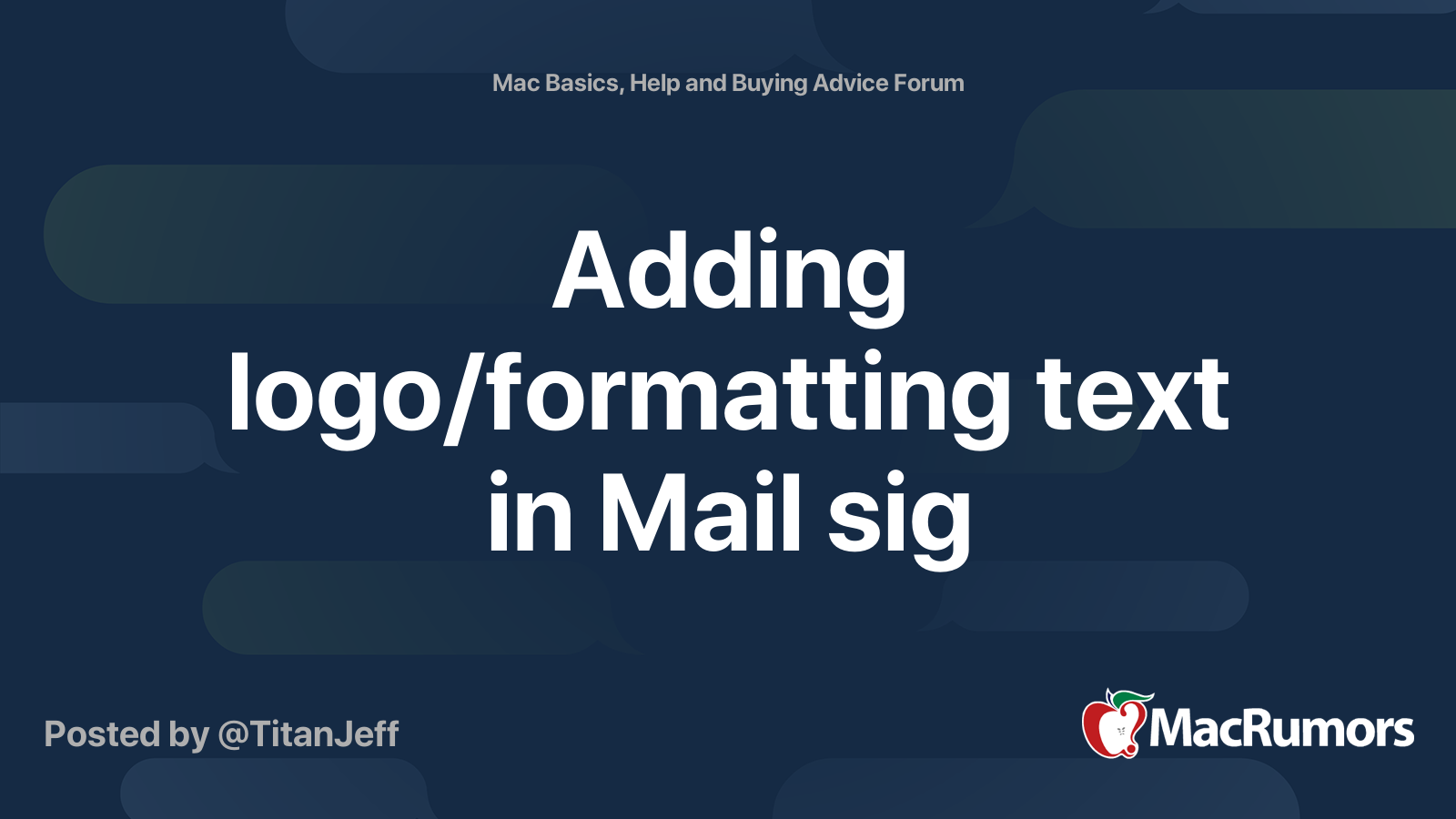 Adding logo/formatting text in Mail sig | MacRumors Forums