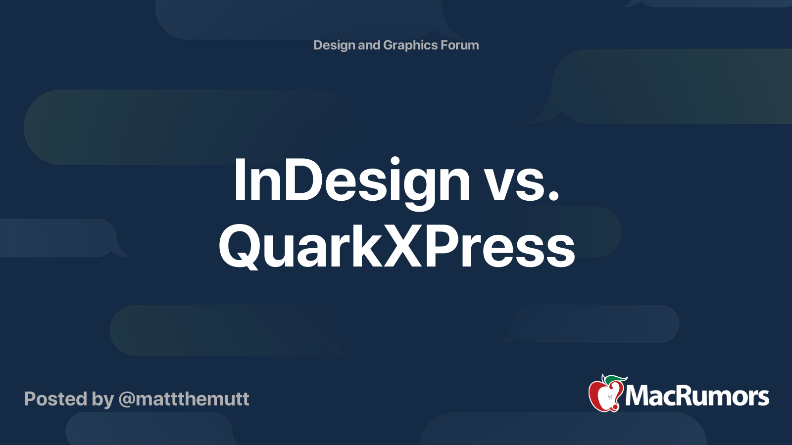 InDesign vs. QuarkXPress | MacRumors Forums