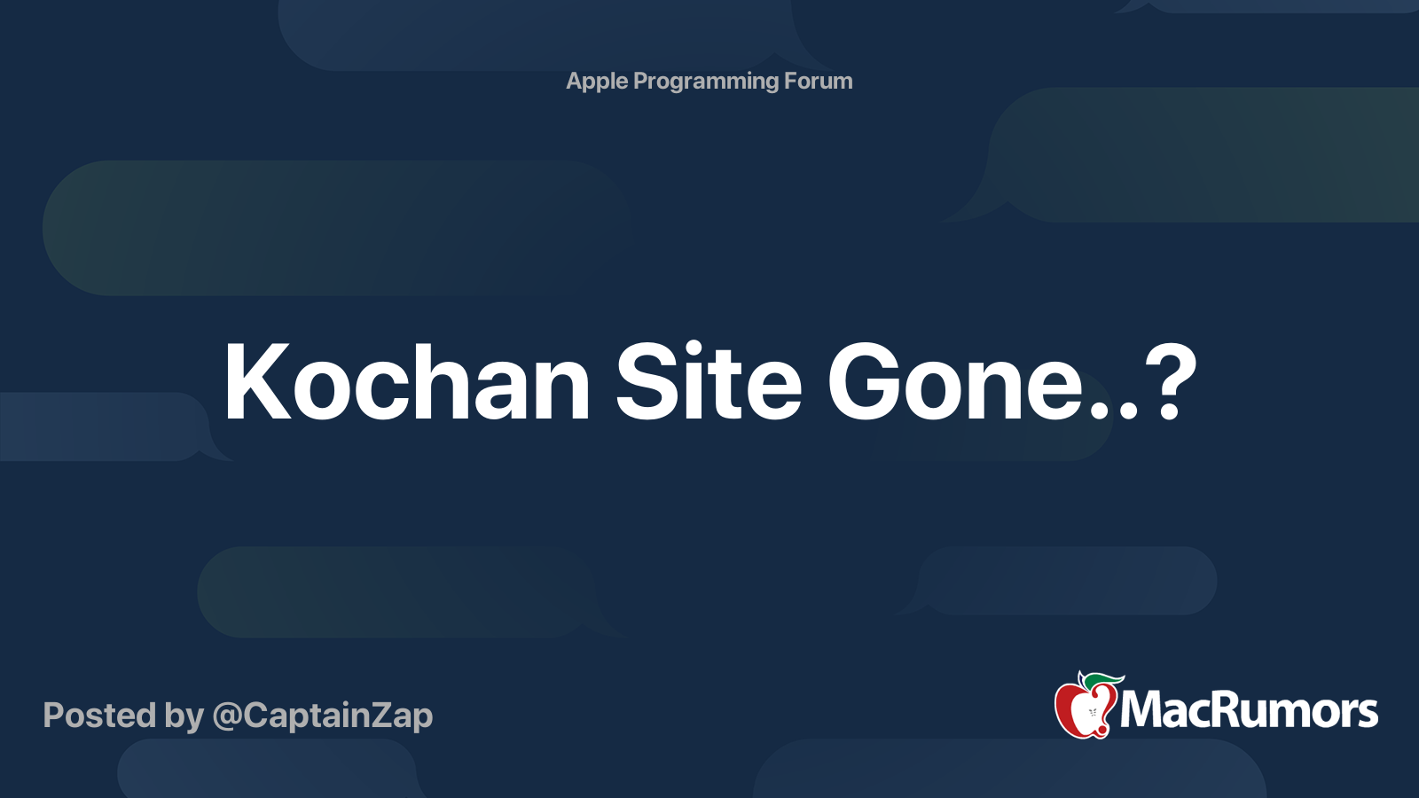 Kochan Site Gone..? | MacRumors Forums