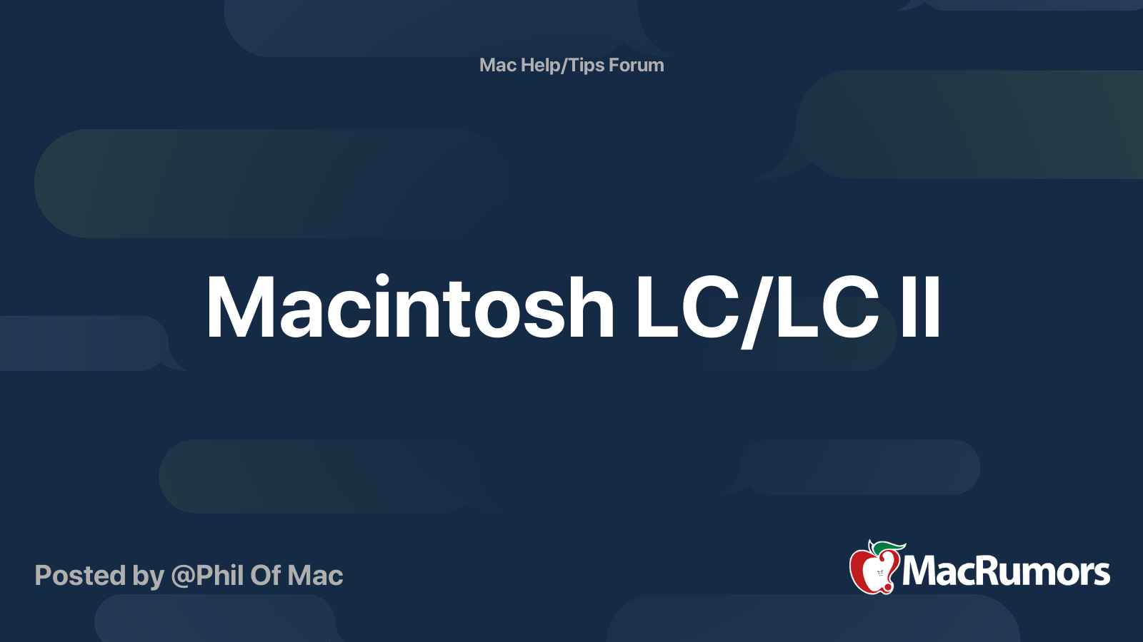 Macintosh LC/LC II | MacRumors Forums