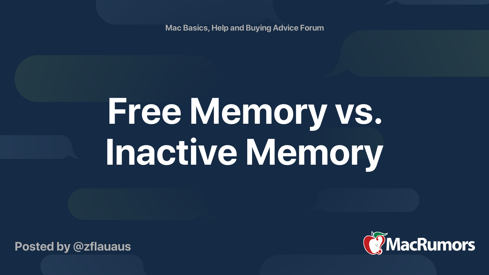 Free Memory vs. Inactive Memory | MacRumors Forums